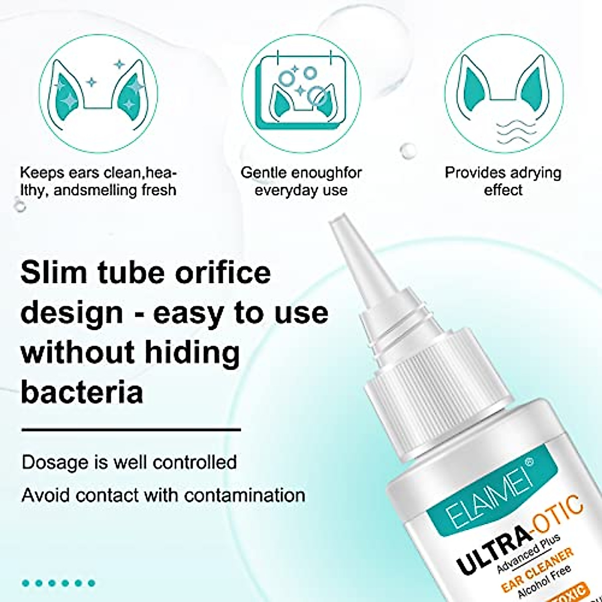 ZIXAOK Dog Removal Ear Hair Powder + Dog Ear Cleaner Liquid + Dog Ear Cleaner Wipes, Alcohol Free, Dog Ear Infection Treatment, Inflammation & Itchiness, Cleans & Deodorizes, Three-Piece Set