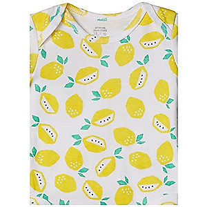 Amazon Essentials Baby Girls' Short-Sleeve Bodysuits, Pack of 6, Fruit/Girls, 3 Months