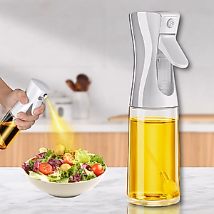 JQYJLX Edible Oil Spray Bottle,220ml Food Grade Glass Olive Oil Dispenser Sprayer for Cooking,Kitchen Oil Sprayer,Widely Used in Salads,Baking,Air Fryers,BBQ,Popcorn (oil sprayer for popcorn)1