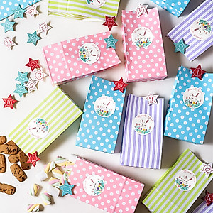 Acetiamin Thank You Sticker Rolls, 1.5 Inches 500 PCS Easter Stickers for Small Business, Round Bunny Stickers for Goodie Bags, Gift Favors Box, Cards, Beer Bottle, Party Supplies