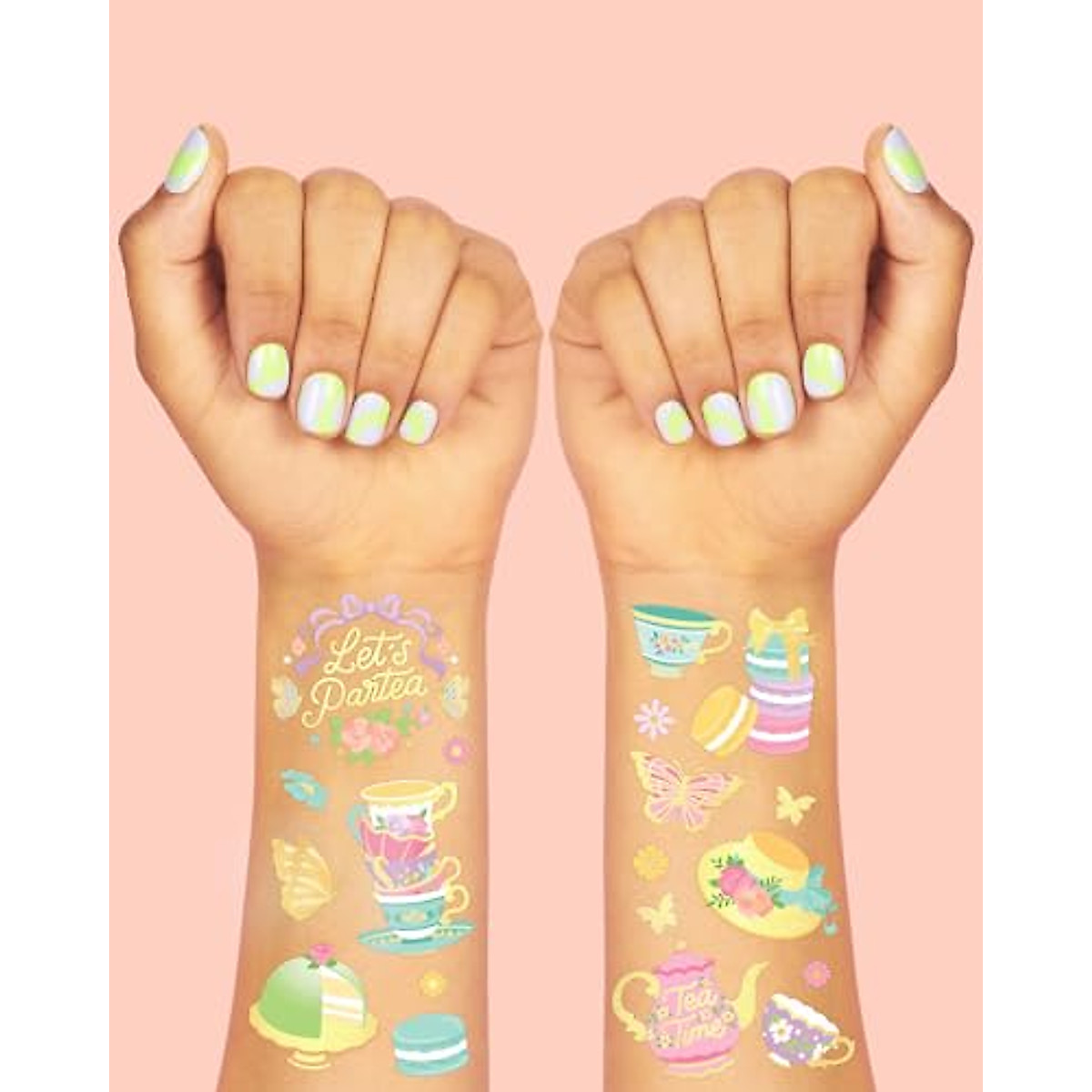 xo, Fetti Tea Party Temporary Tattoos - 48 Glitter Styles | Partea Birthday Party Supplies, Tea Kettle, Cupcakes, Butterfly Arts and Crafts, Easter, Mother's Day