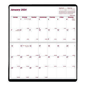 Brownline 2024 Essential Monthly Two-Year Pocket Planner, January 2024 to December 2025, Stitched Binding, 6.5" x 3.5", Assorted Colors (CA24.AST-24)
