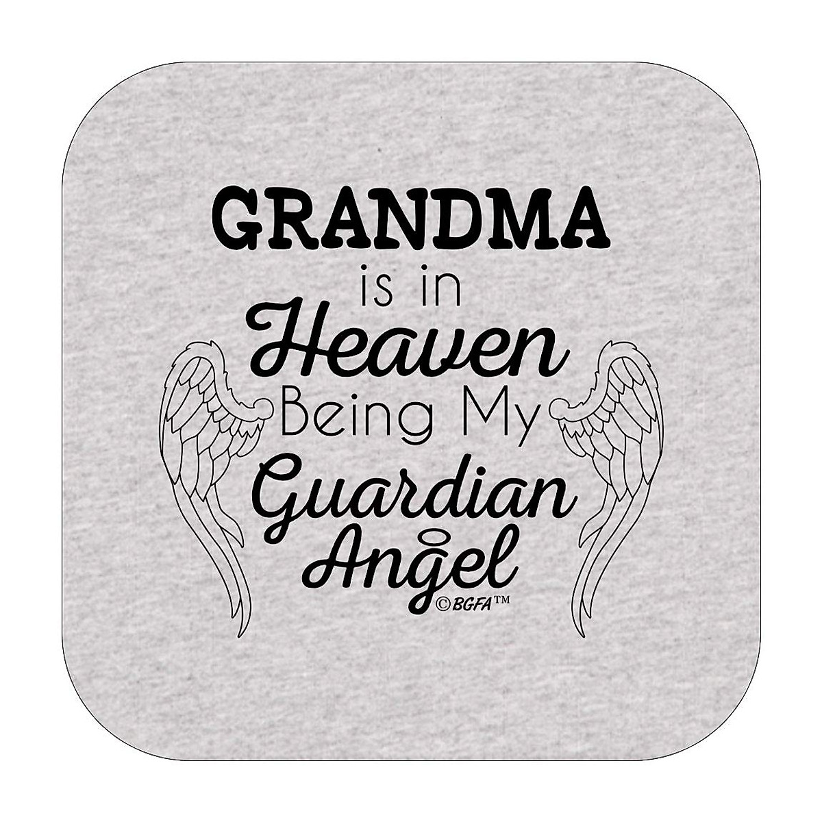 My Grandma in Heaven My Guardian Angel Heather Bodysuit & Heather/Black Bib Set Newborn