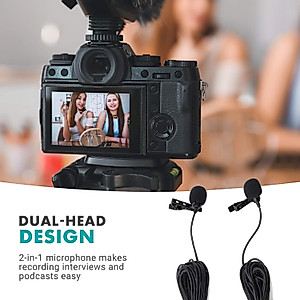 Movo Dual Lavalier Microphone System for iPhone - Auxiliary