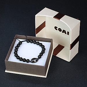 COAI Black Tourmaline Shell Bracelet for Men Women
