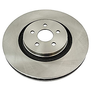 TRQ Front Driver & Passenger Side Brake Rotor Pair for Ford Edge 345mm Diameter