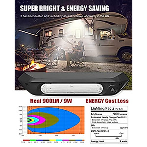 OPPKEPT LED RV Lights Exterior with 3-Level Dimmer Switch, Upgrade 12V/28V 900 Lumen RV Led Porch Light Replacement Lighting Fixtures for RVs Trailers Campers Yacht, IP67 Waterproof (Black)