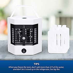 Skcoipsra Portable Air Conditioners 3-in-1, Small Air Conditioner with Adjustable Mode, Personal Evaporative Air Cooler for Desktop, Mini Conditioner with Humidifier for Bedroom Car Office Camping