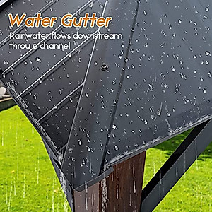 Warmally 12'×14' Hardtop Gazebo with Stable Support Posts, Outdoor Metal Gazebo with Nettings and Curtains Fast-Splicing Aluminum Structure for Patio Backyard Deck and Lawns