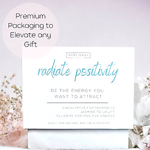 Radiate Positivity Candle for Women: Aromatherapy Decorative Affirmation with Crystals, Meditation & Spiritual Inspiration - Perfect Birthday, Friendship, Thank You Gifts for Her