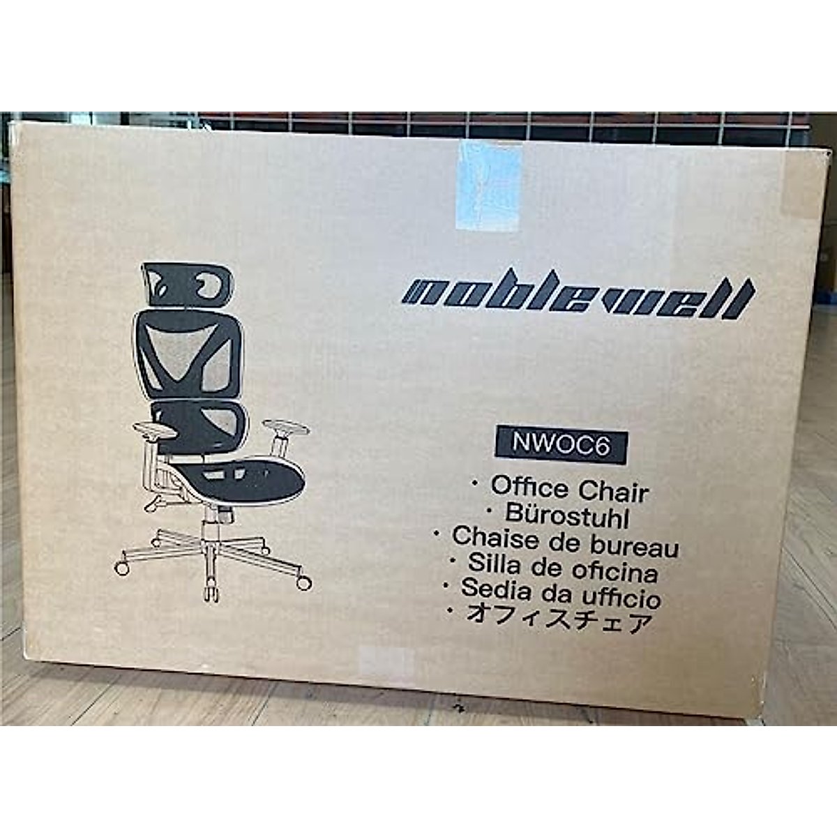 NOBLEWELL Ergonomic High Back Mesh Chair for Office Computer with Lumbar Support, 3D Armrest, Double Backrest and Adjustable Headrest