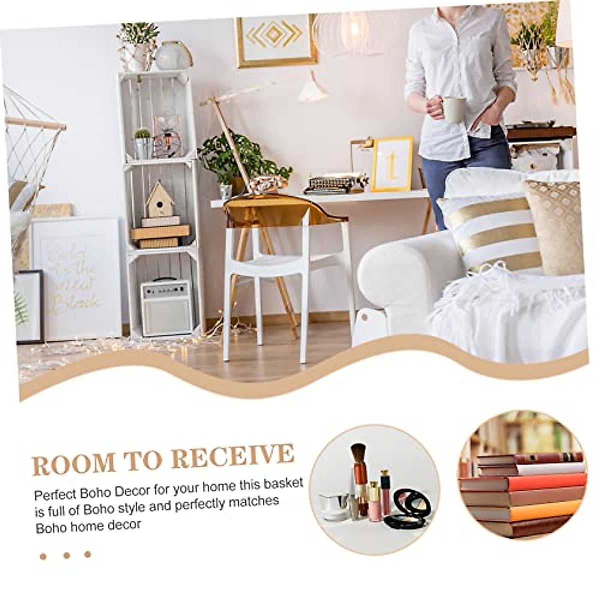 Alipis Rope Storage Blue Woven Storage Baskets Storage Bins for Clothes Weave Basket Storage Basket for Nursery Woven Tassel Containers Bathroom Towels Baskets Sundries Holder Cotton Baby