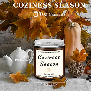 Homsolver Set of 4 Fall Scented Candles, Home Fall Decor, Fall Candles Gifts for Women Men - Apple Pie/Autumn Wreath/Cozy Season/Cinnamon Pumpkin Scented Candles for Autumn Fall