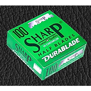 Sharp Hi-Chromium Stainless Straight Edge Barber Razor Blades for Professional Barber Razors, 100 Blades