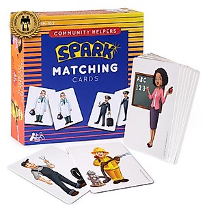 SPARK INNOVATIONS Community Helpers Memory Matching Game, Memory Game with Picture Cards, Children’s Games 4 and Up, Preschool Must Haves, Homeschool Materials