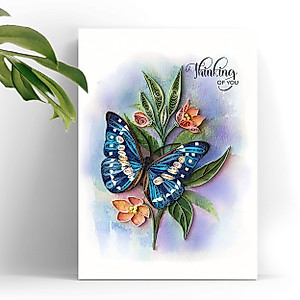TUMYBee Thinking of You Butterfly Card, 5in x 7in, Blank Inside, Envelope Included, Perfect for Birthdays, Thank You, Anniversaries