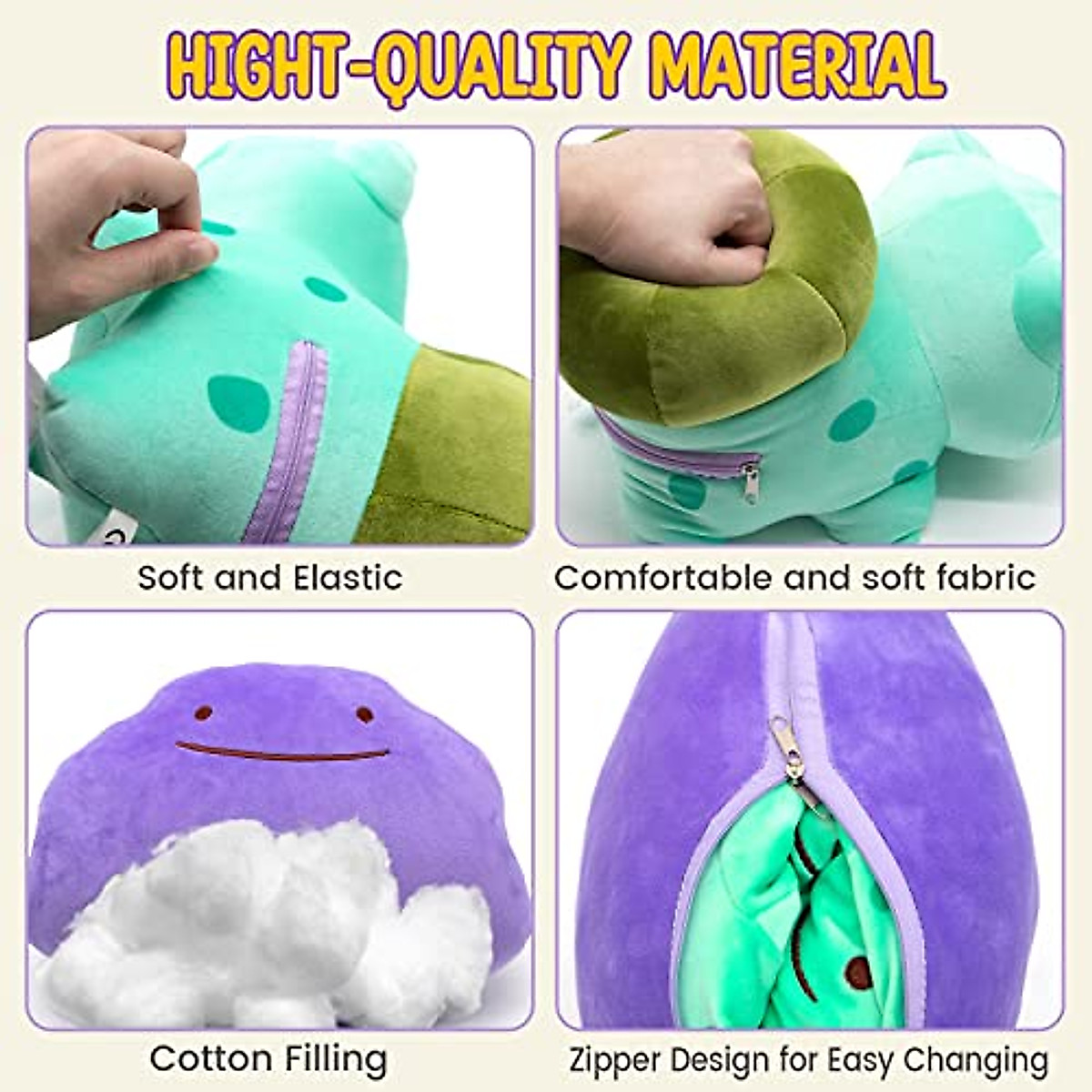 Andenley 12.7''Plush Changeable Two Style Soft Stuffed Toy Doll Ditto Reversible Figure Plush Pillow Toys Gifts for Kids Birthday,Halloween,Christmas