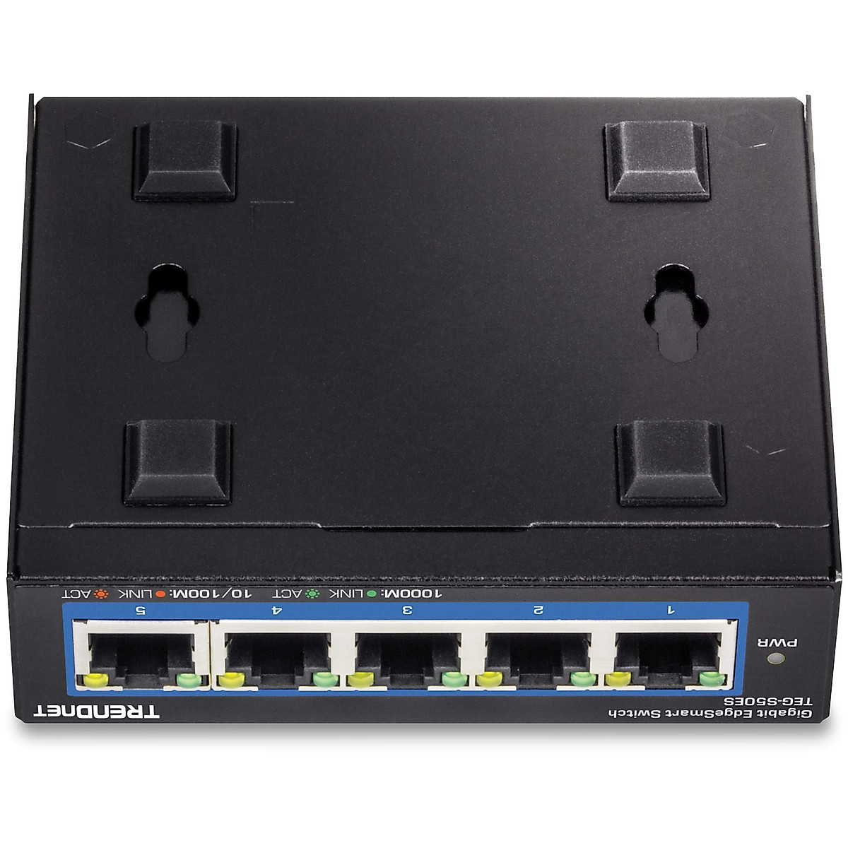 TRENDnet 5-Port Gigabit EdgeSmart Switch, TEG-S50ES, 5 x Gigabit Ports, 10Gbps Switch Capacity, Ethernet Splitter, Managed Smart Gigabit Switch, Metal, Fanless, Lifetime Protection, Black