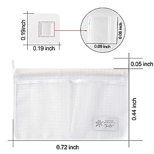 QIENGO 3 Packs Refrigerator Door Organizer Kitchen Storage Bag Home Small Objects Classification Hanging Mesh Pocket Organization Accessories Containers With 6 Wall Hooks (White)