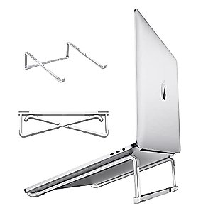 WixGear Laptop Stand for Desk Adjustable Foldable Lightweight Aluminum Laptop Holder Riser, Flat Folding for Storage/Travel