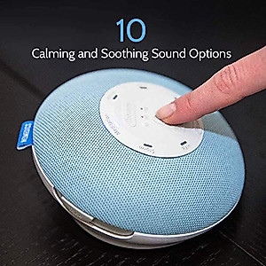 Homedics Deep Sleep Mini Portable Sleep Sound Machine, Blue, Sound Machine with 5 Soothing Sounds and 3 Sleep Therapy Programs, Rechargeable Sound Therapy for Home, Office, Nursery, Auto-Off Timer