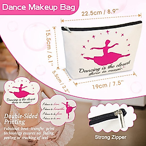 BEDSIFV Dance Makeup Bags, 24pcs Dance Gifts for Girls 4 Dancer Makeup Bags 16 Hair Ties 4 Wish Bracelets Personalized Dance Stuff for Dancer Dance Teacher (I Love Dance)
