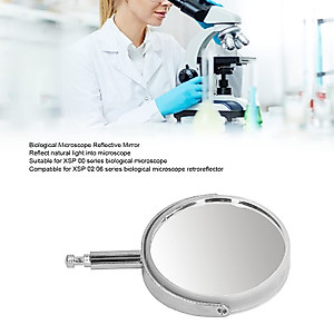 Microscope Reflecting Mirror, Biological Microscope Reflector 360 Degree Rotation Replacement for Light Observation (Plastic Bracket)