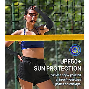 ChinFun Volleyball Arm Sleeves for Girls Women Passing Forearm Sleeve with Pads Kid Youth Adult Volleyball Training Equipment for Protect Arms from Sting 1 Pair Black Size 10 Inches