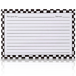 Meadowsweet Kitchens Recipe Card Set - 25 Double Sided Recipe Cards 4 x 6 Inch, Perfect Size Blank Cards for a Recipe Card Box, Make Your Own Personalized Recipe Book - Abstract Café