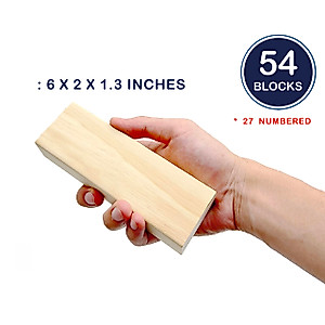 JST GAMEZ Outdoor Games Giant Tower Game Stacking Backyard Game Start from 2Ft to Over 4.2Ft Includes Customized Scoreboard and Carrying Case