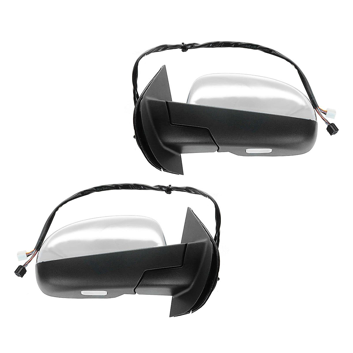 Mirror Power Folding Heated Memory Puddle Signal Chrome Pair for GM Pickup SUV