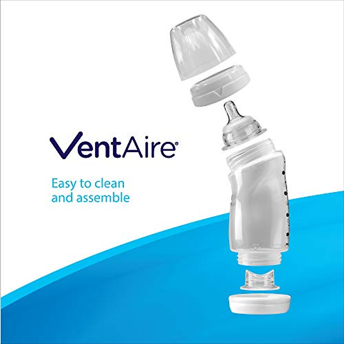 Playtex Baby VentAire Bottle, Helps Prevent Colic and Reflux, 6 Ounce Bottles, 3 Count