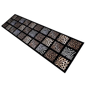 Masada Masada Rugs 3'x10' Animal Prints Runner Rug - Design S251 Black