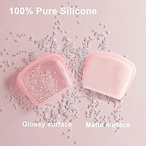 KVK Silicone Reusable Storage Bag Reusable Silicone Pouch Bags Food Grade Silicone Pocket Bags 6 Pack 7oz Food Storage Container for Snack Dog Treat and Cards Large Opening Oven and Dishwasher Safe