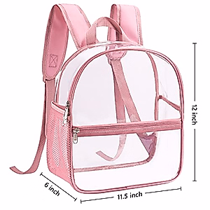 Mossio Clear Bags for Women, Clear Mini Backpack Stadium Approved with Wider Shoulder Straps Rose Gold