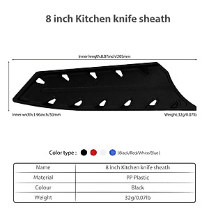 XYJ 2pcs/set Safety Knife Covers Sleeves Knives Edge Guard,Universal Knife Sheath,Santoku Knife Case Black (For 8" Chef Knife or 7 '' Santoku Knife)