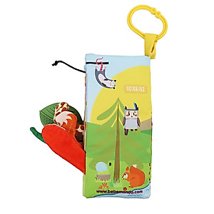 bebe mondo Jungle Baby Book Toys,Baby Books 0-6 Months,Touch and Feel Crinkle Cloth Books for Babies Infant Toys 0-3-6-12-18 Months,Interactive Infant Sensory Soft Toys,Shower Baby for Boys Girls