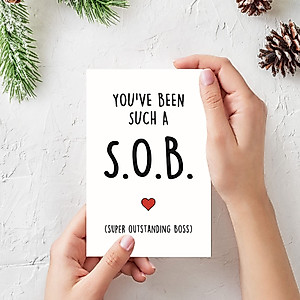 OJsensai Funny Boss Day Card, Humorous Card for Boss, Rude Card from Employee, Birthday Card for Boss Lady, You've Been Such A SOB