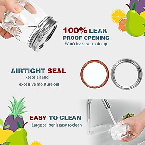 Esrentle 24 Pack 8 oz Mason Jars with Regular Lids - Mini Glass Clear Mason Jars, Small Half Pint Canning Jars with Airtight Lids for Jam, Honey, Baby Foods, Overnight Oats, Party Favors