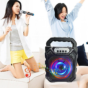 Bluetooth Speaker, Outdoor Portable Stereo with Colourful Running Lights, Portable Mini Stereo