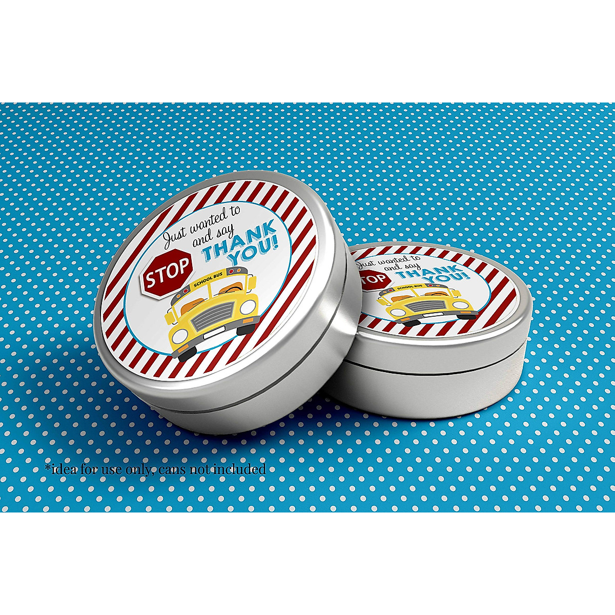 Stop to Say Thanks Traffic Themed School Bus Driver Appreciation Thank You Sticker Labels, 40 2" Party Circle Stickers by AmandaCreation, Great for Envelope Seals & Gift Bags