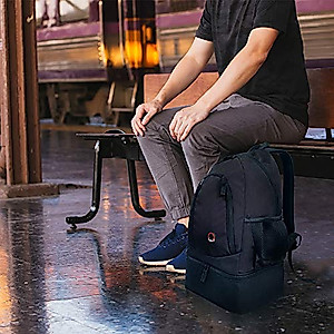 Caroo Gym Backpack with Shoe Compartment Fashion Water-Resistant Bag for Women Men Gym Yoga Outdoor Sport Hiking School Traval