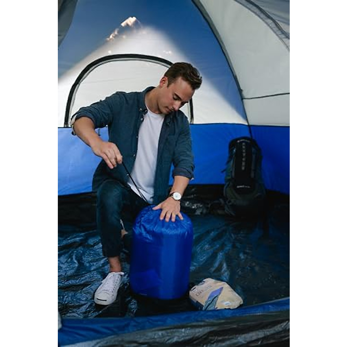 Stansport Explorer 4 Lb.-33 in X 75 in Rectangular Sleeping Bag , Blue