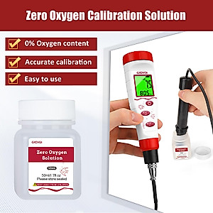 Dissolved Oxygen Meter Accessories,Dissolved Oxygen Meter Calibration Solution Electrolyte Solution Membrane Cap Kit,1*50ml Zero-Oxygen Solution,2*30ml Electrolyte Solution,6 PCS of Membrane Cap