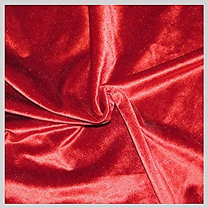 2 Yards Velvet Fabric 58 Inches Wide Sold by The Yard for Upholstery & Drapery (Red, 2 Yards)