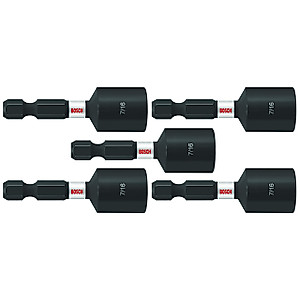BOSCH ITNS716B 5-Pack 1-7/8 In. x 7/16 In. Impact Tough Nutsetters