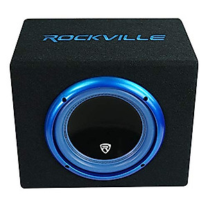 Rockville RVB10.1A 10" 500W Powered Car Subwoofer+Sub Enclosure Box+Amp Wire Kit