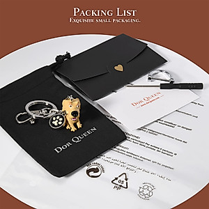 DOR QUEEN Dazzling Enamel Dog Keychain - Yellow Labrador Retriever,D Mini Handcrafted Metallic Charm,Perfect for Families & Kids Adults!