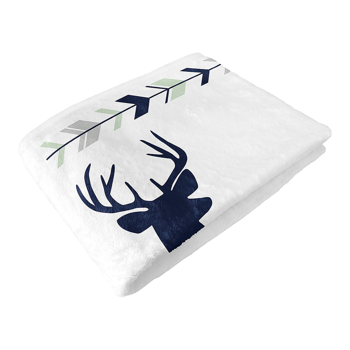Sweet Jojo Designs Woodland Deer Boy Milestone Blanket Monthly Newborn First Year Growth Mat Baby Shower Memory Keepsake Gift Picture - Navy Blue, Mint and Grey Woodsy Forest Arrow Be Brave