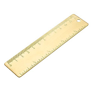 uxcell Straight Brass Ruler 120mm 4 Inches Metric Measurement Tool Drawing Measuring Ruler 1mm Thickness